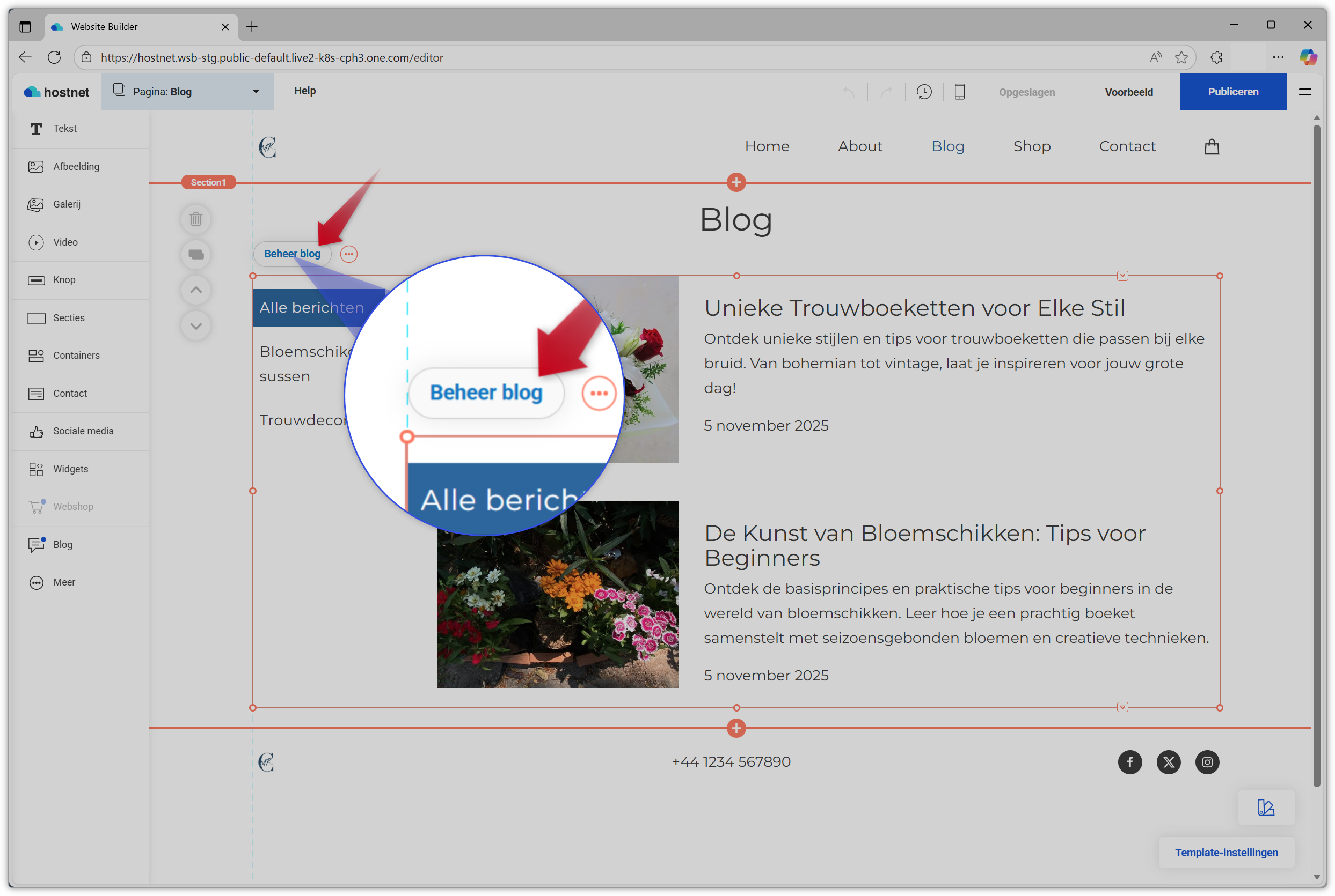 Blog toevoegen aan Website Builder – Handleidingen | Hostnet