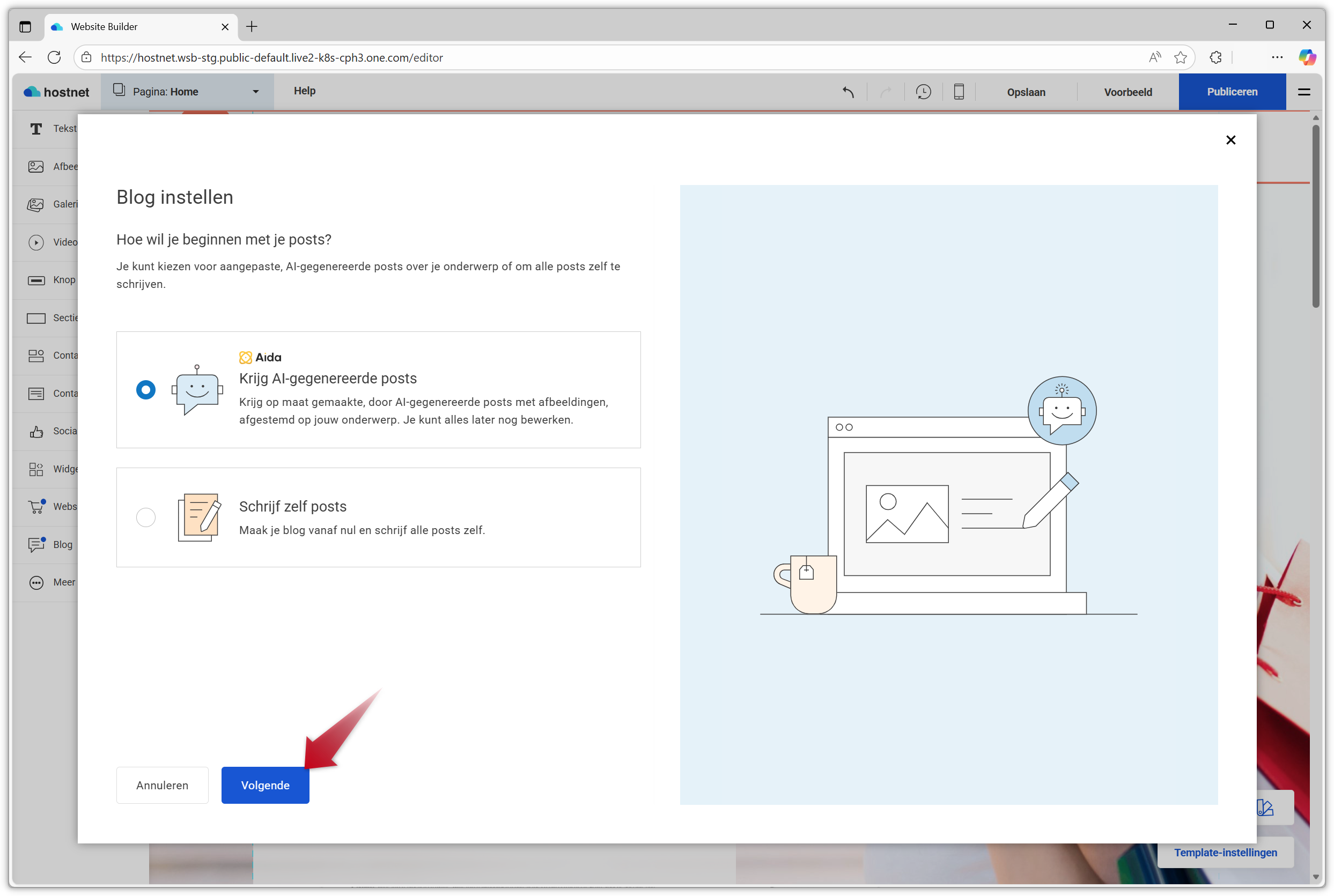 Blog toevoegen aan Website Builder – Handleidingen | Hostnet